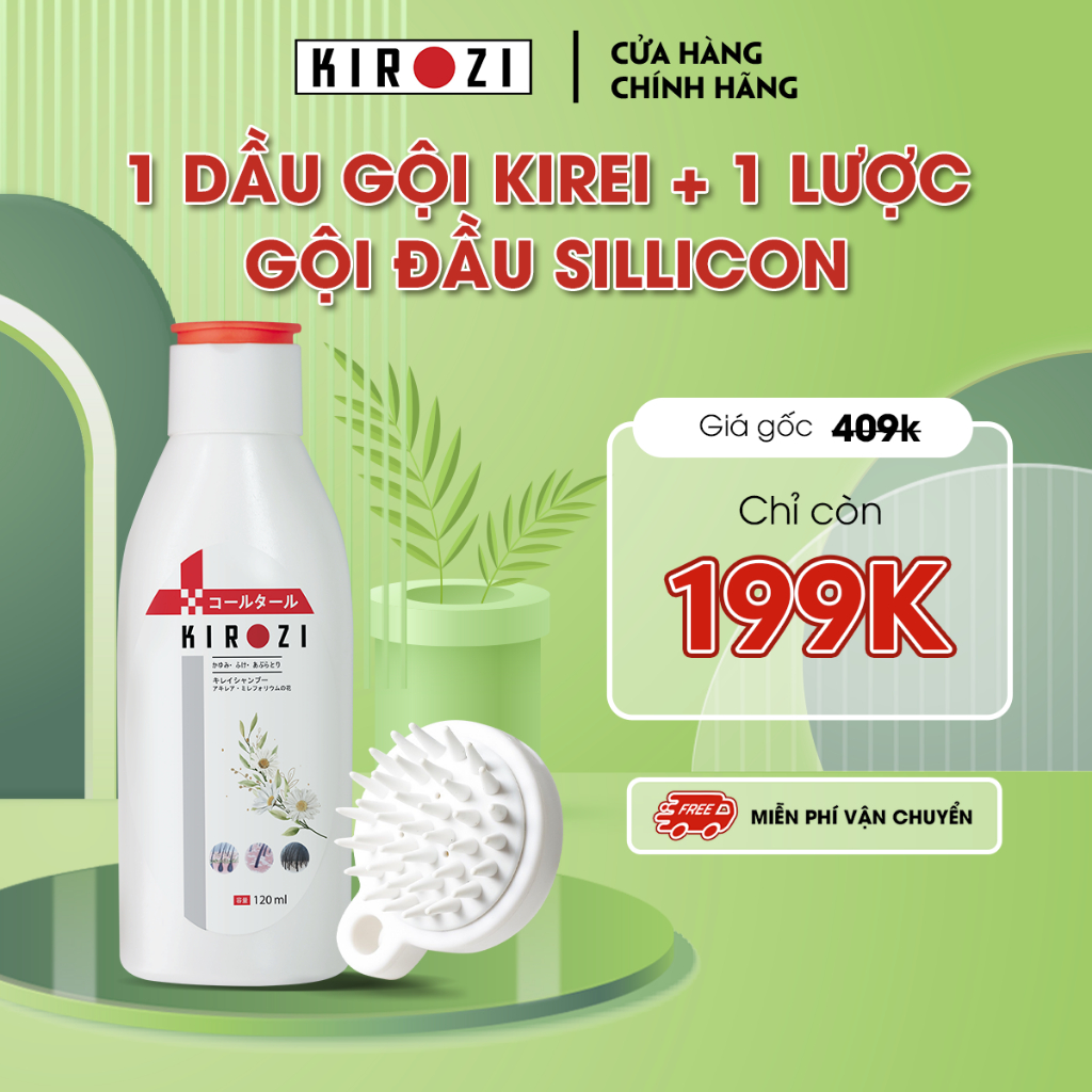 Combo 1 Dầu gội sạch gàu, nấm, ngứa da đầu KIREI 120ml - Công nghệ Nano Silver của Nhật Bản ...