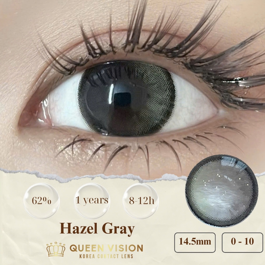 Lens mắt màu Hazel Gray tự nhiên ( dòng lens sử dụng 12 tháng ...