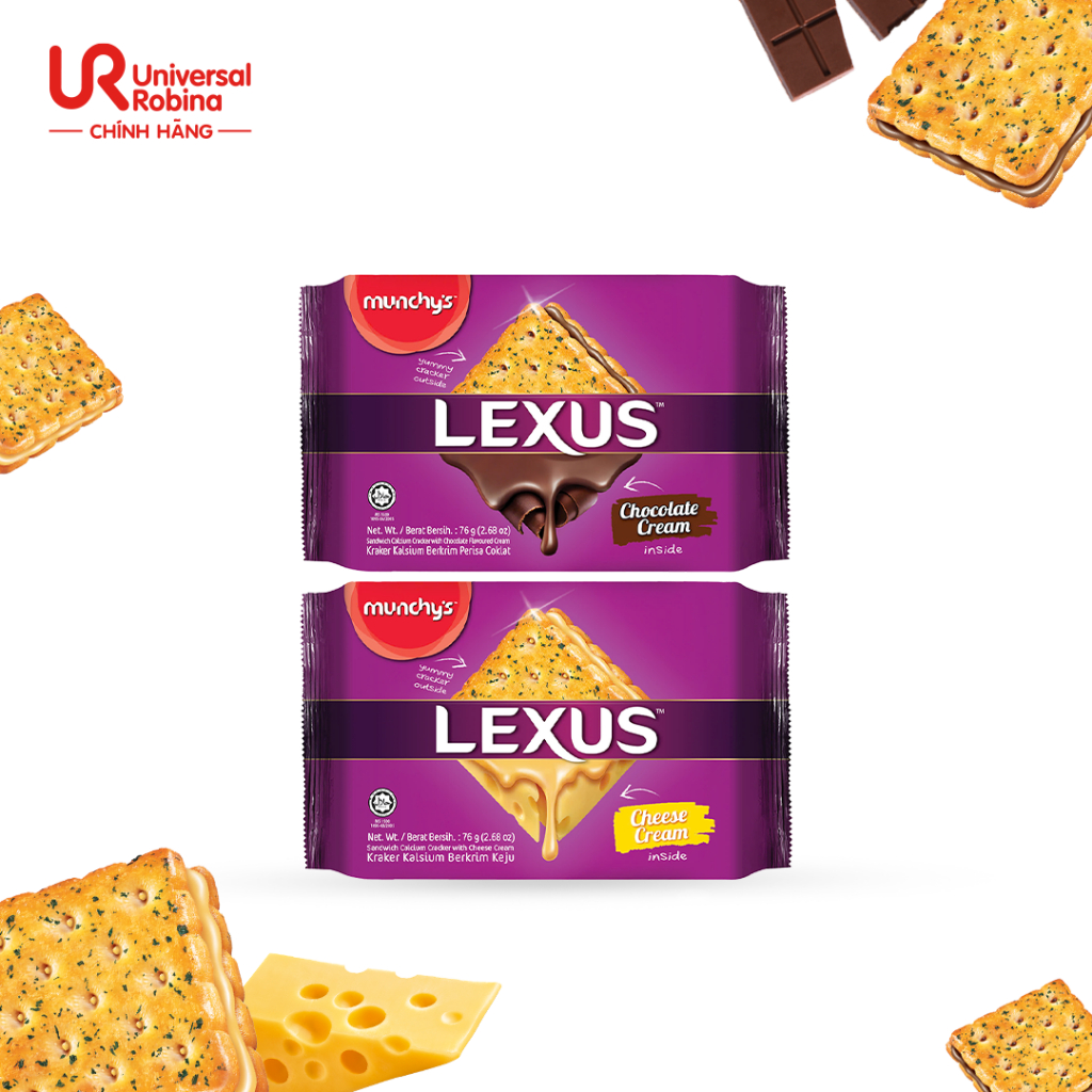 Combo 2 Hộp Bánh Quy Munchy's Lexus 2 vị lựa chọn: Vị Kẹp Kem Phô Mai ...