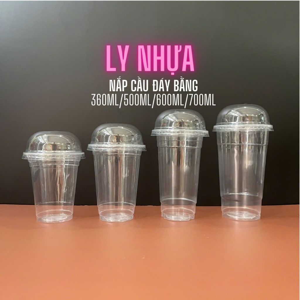 Combo 50 ly nhựa nắp cầu đáy bằng 360ml 500ml 600ml 700ml Nhựa PP Nắp Fi95 | Shopee Việt Nam