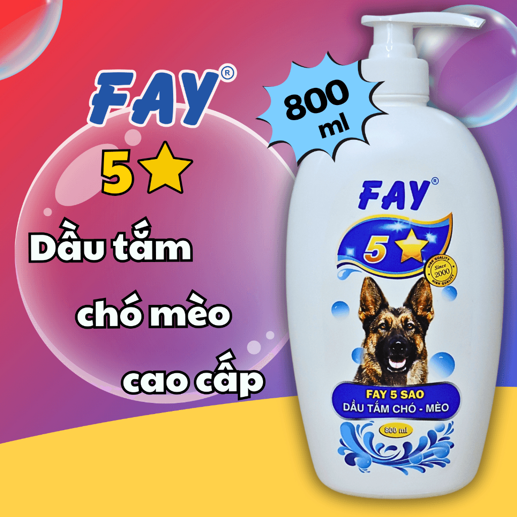 Dầu Tắm Chó Mèo FAY Sạch Ve Rận - 5 Sao 5 Tính Năng - Sạch Ve, Khử Mùi ...