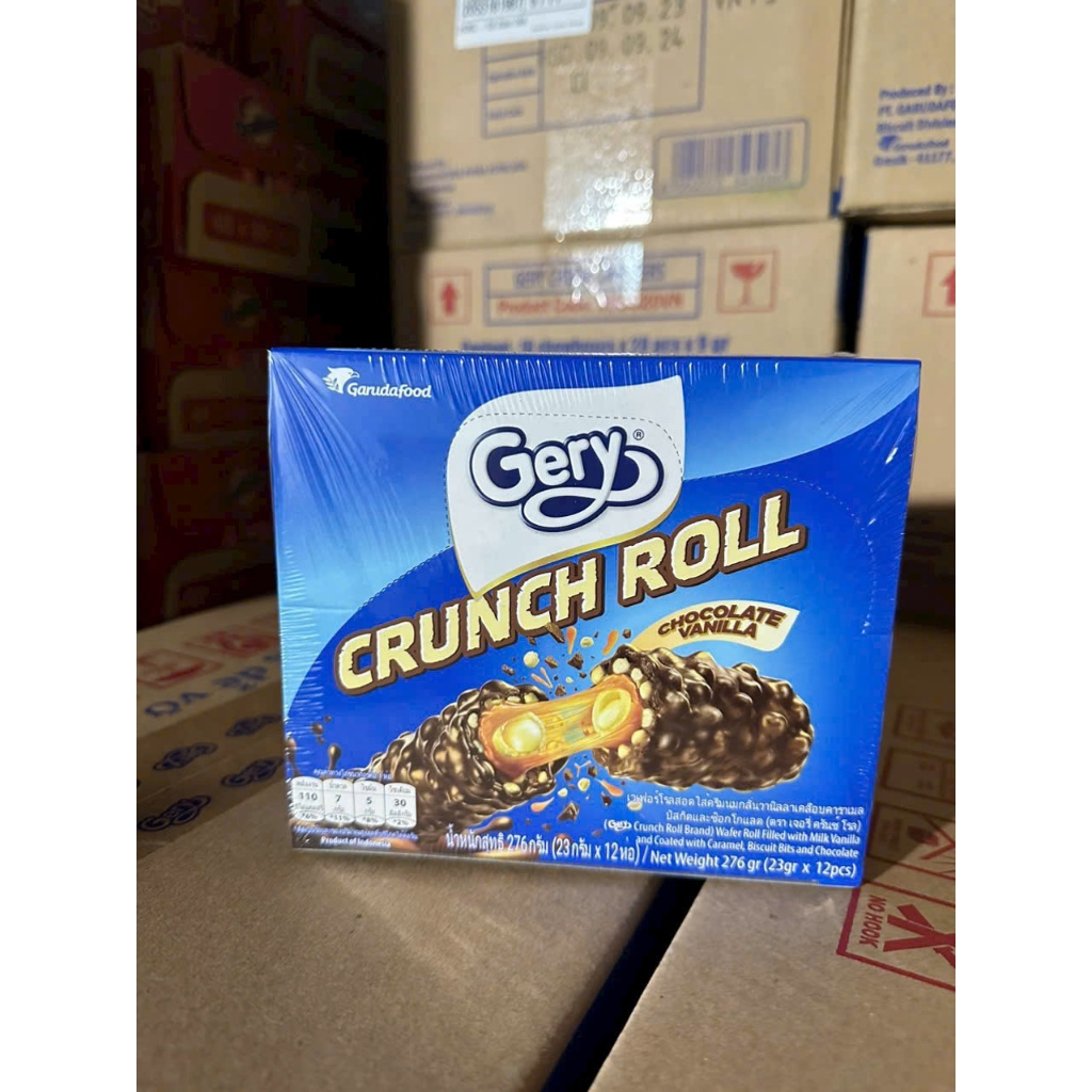 Bánh Gery Crunch Roll Chocolate &chocolate Vanilla Hộp 276g( Hàng tặng ...