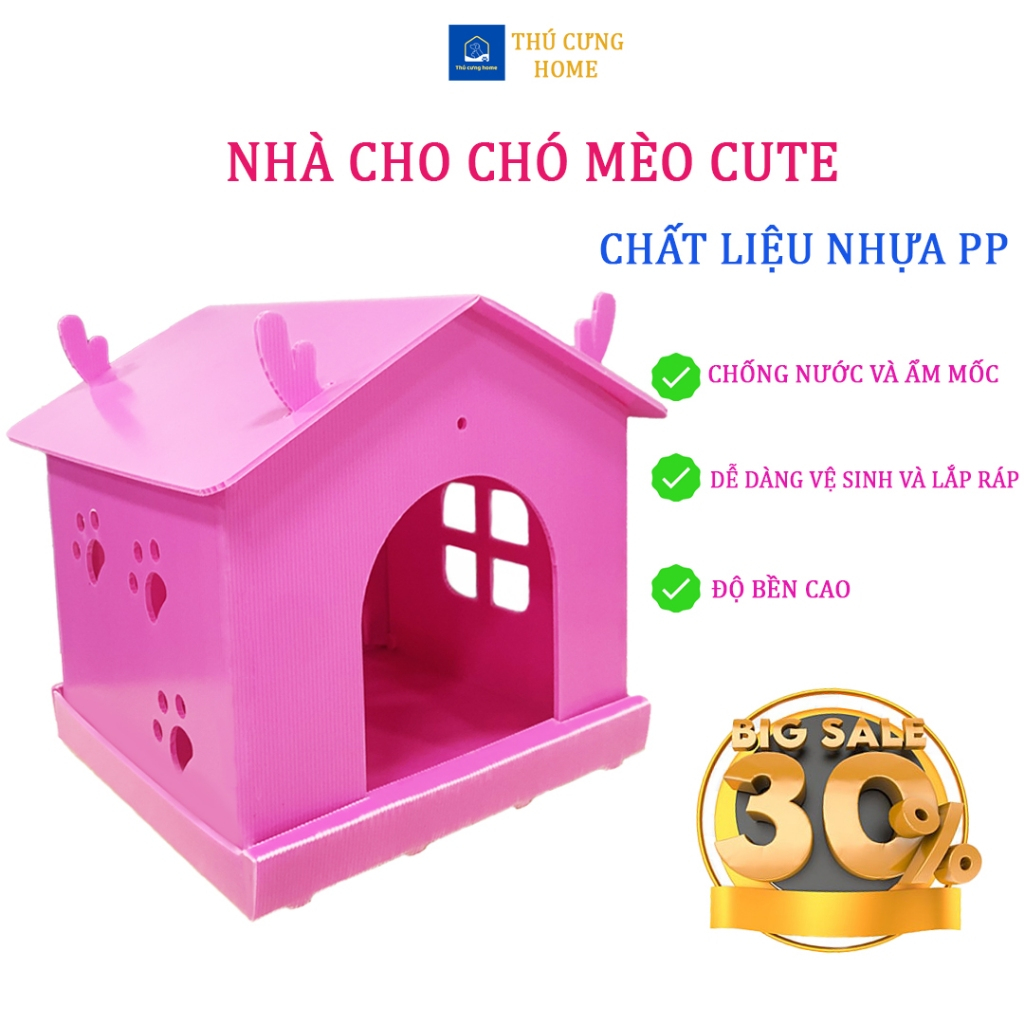 Nhà cho chó mèo 3 size nhà cho thú cưng Chống nước , chịu lực tốt có thể gấp gọn - Thú cưng home ...