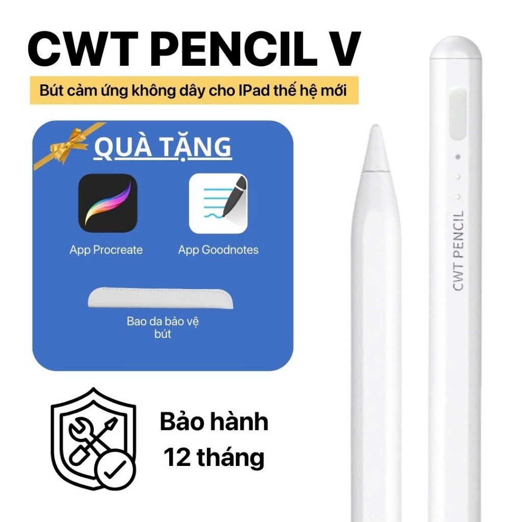 [TẶNG 2 BỘ APP] Bút cảm ứng CHILLWTHTATTY CWT pencil V hỗ trợ cảm ứng ...