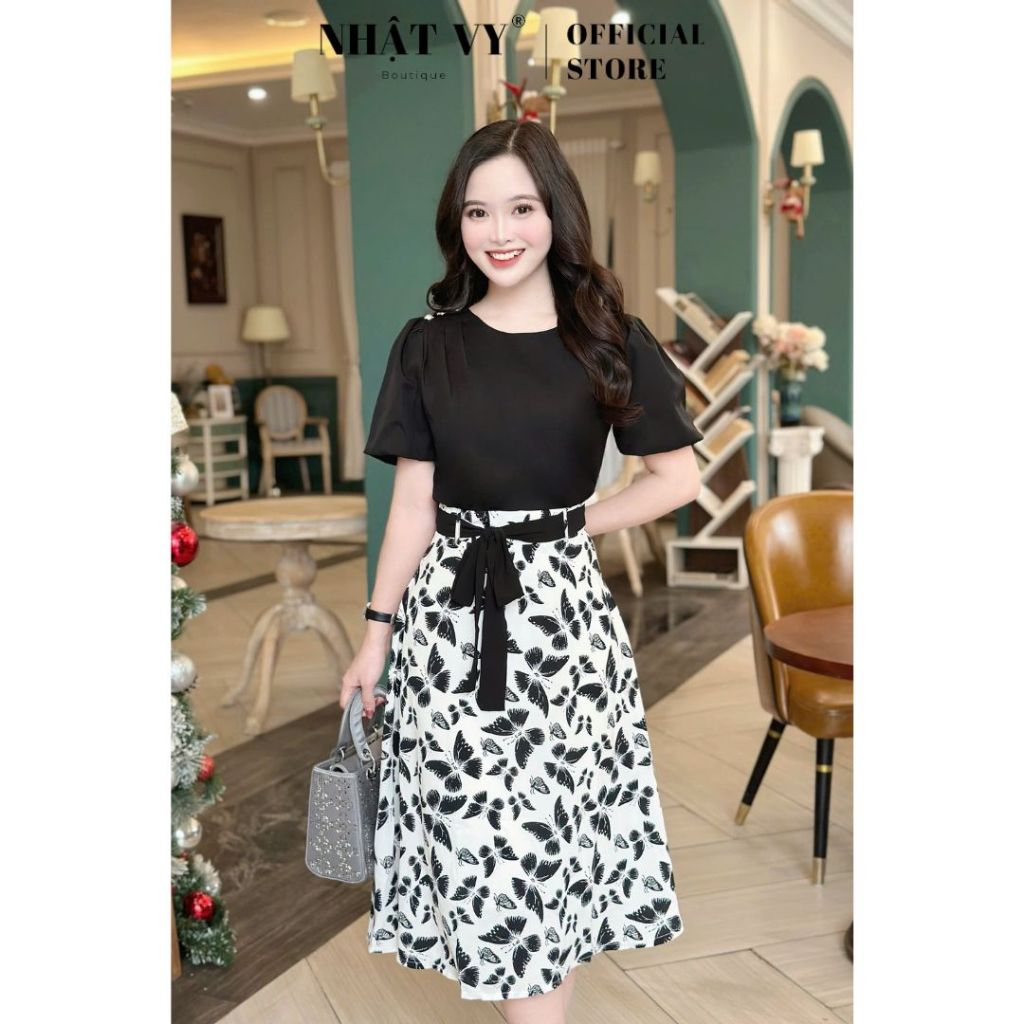 Chân váy hoa đi chơi Nhật Vy dáng dài thắt dây eo rời chất lụa mango ...