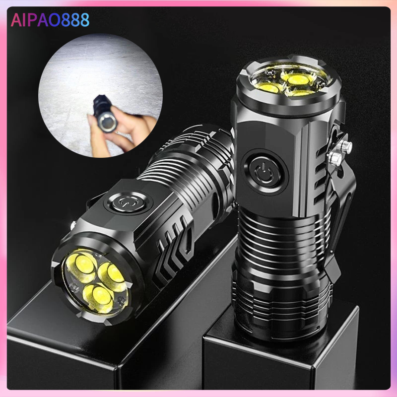 AIPAO èn pin cầm tay mini siêu sáng chiếu xa, pin trâu, 5 chế độ sáng, đèn pin mini cầm tay có ...