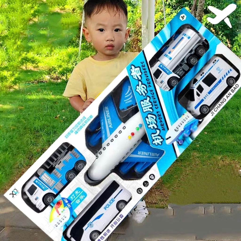 Bộ 5 xe Ô tô sân bay đồ chơi Size to cho bé kèm Máy Bay, Đồ chơi Ô tô ...