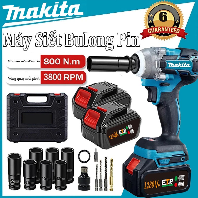 Máy siết bulong MAKITA 1280VF, Máy bắn bulong Động cơ không chổi than Đầu bulong 2 trong 1 ...