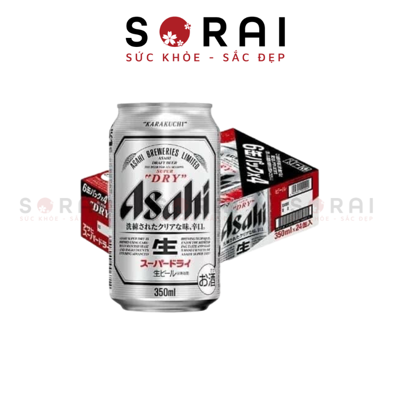 Bia Asahi Super Dry Nhật Bản 5% thùng 24 lon 350/2000ml | Shopee Việt Nam