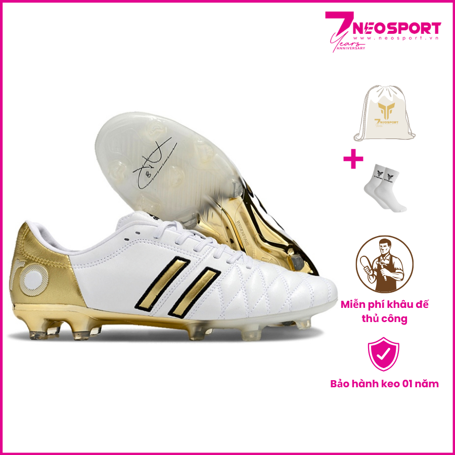 Giày Bóng Đá Cỏ Tự Nhiên Adipure 11Pro Toni Kroos Trắng Sọc Vàng FG ...
