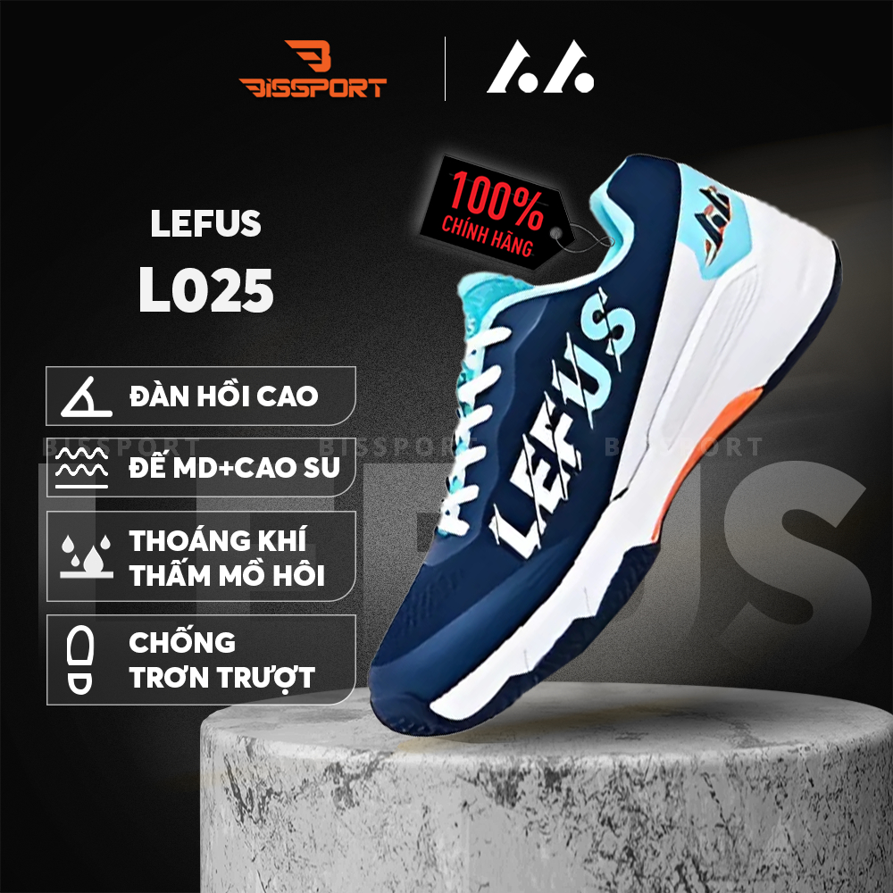 Giày Cầu Lông Lefus L025 Chính Hãng - Xanh Đậm - Êm, Đế Mềm, Chống Lật Sơ Mi, Bám Sàn, Bền Đế ...