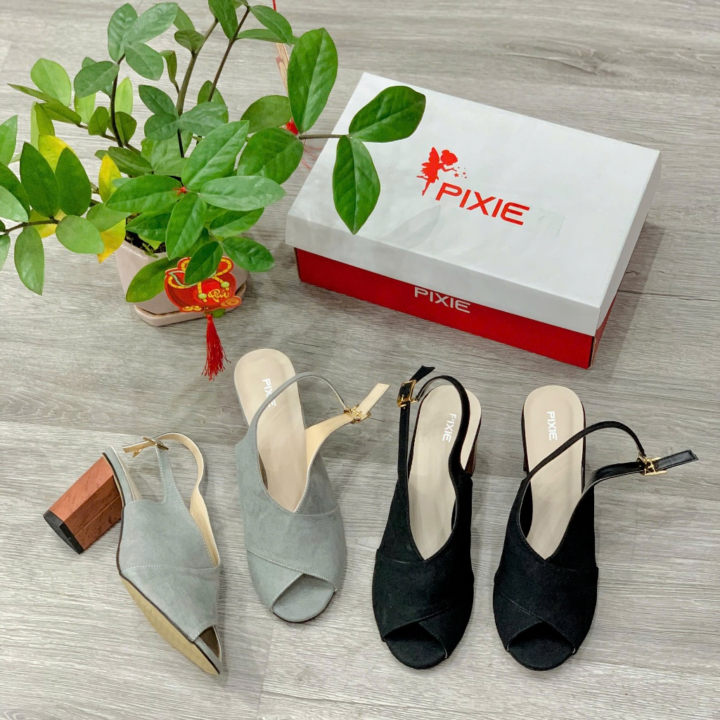 Giày Giả Boot 7cm Hở Mũi Da Lộn H371 Pixie | Shopee Việt Nam
