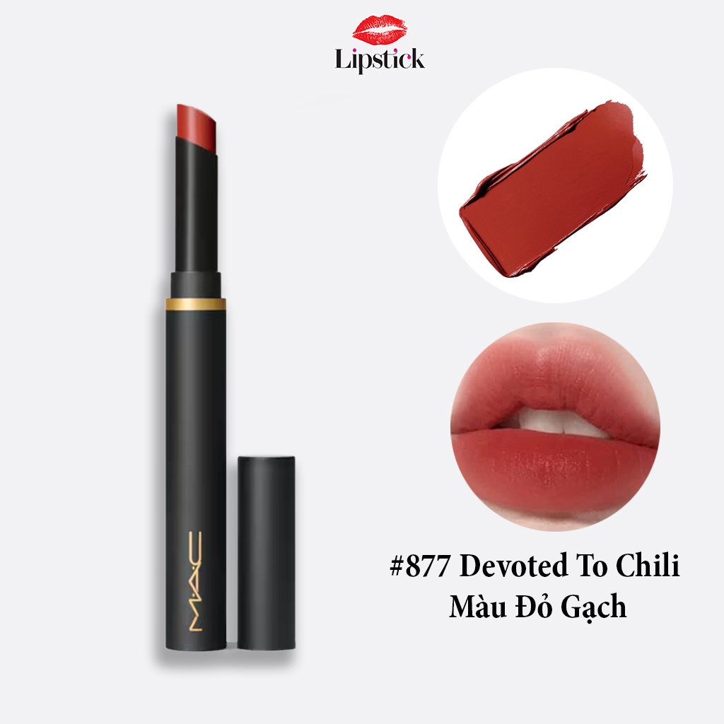 Son MAC Powder Kiss Velvet Blur Slim Stick Lipstick - 877 Devoted To ...