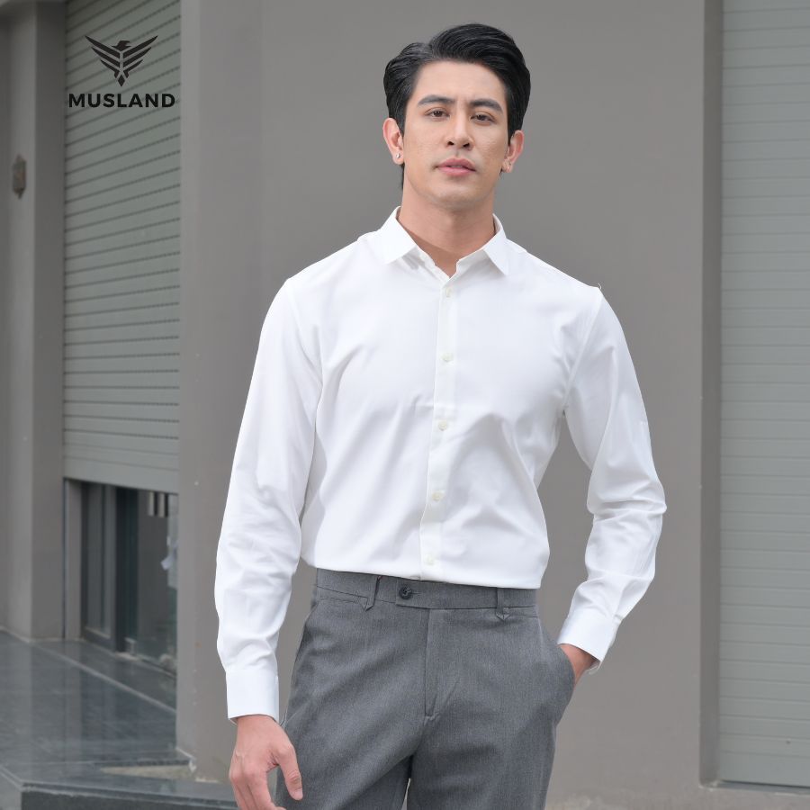 Áo Sơ Mi Nam Dài Tay Musland Trơn Cao Cấp Sợi Bamboo Chống Nhăn Thoáng ...