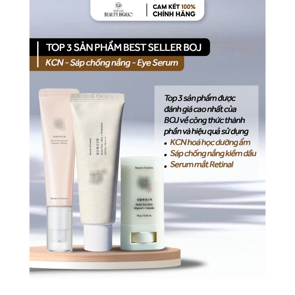 Top 3 chống nắng thỏi BOJ Matte Sun Stick, kem chống nắng Relief Sun Rice + Probiotics và serum ...