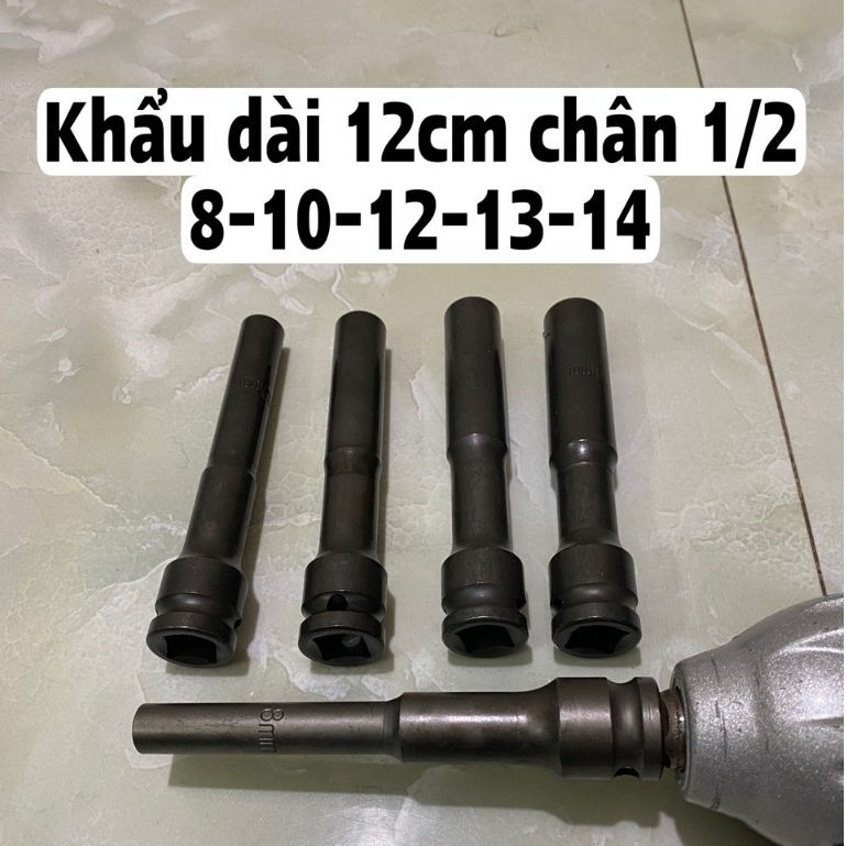Đầu tuýp đầu khẩu dài 1/2 inch dài 120mm Hotssman 8mm 10mm 12mm ...