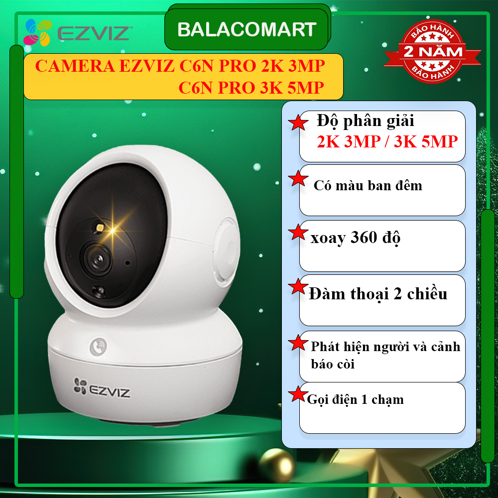 Camera WIFI trong nhà xoay 360 Ezviz C6N PRO, H6C PRO, H7 đàm thoại 2 ...