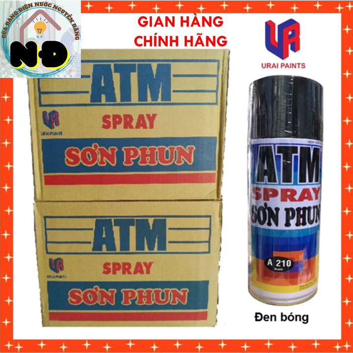[Hỏa Tốc] Sơn Phun Đen Bóng A210 / Đen Mờ A212 Sơn Xịt ATM Spray 1 ...