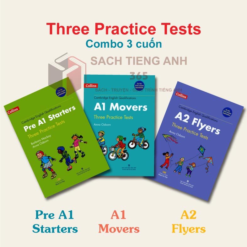 Sách - Three Practice Tests - tặng audio mp3 - Level Pre A1 Starters ...