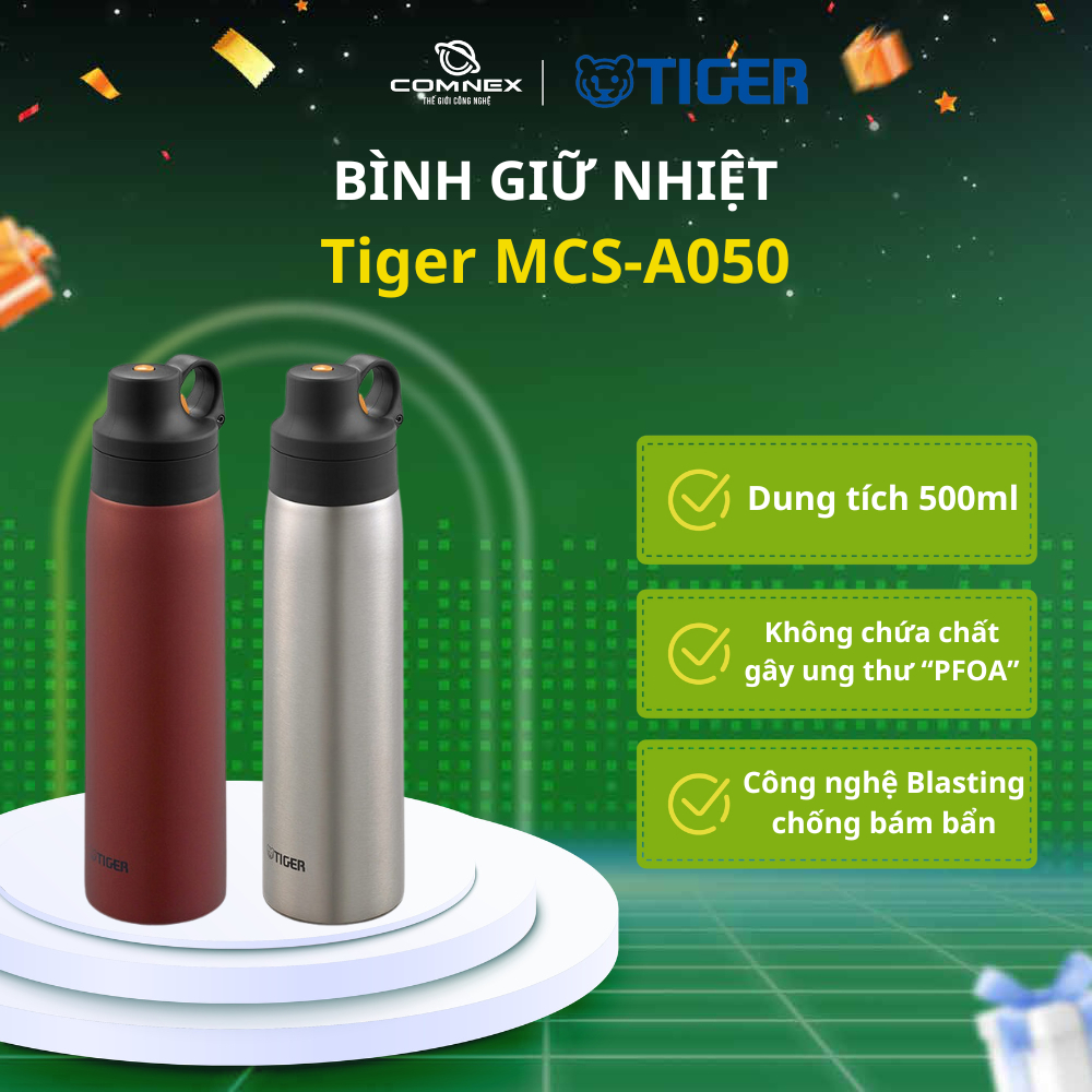 Bình giữ nhiệt Tiger MCS-A050 (ROV) - Nắp Bật Ống Hút - 500ml - Hàng ...