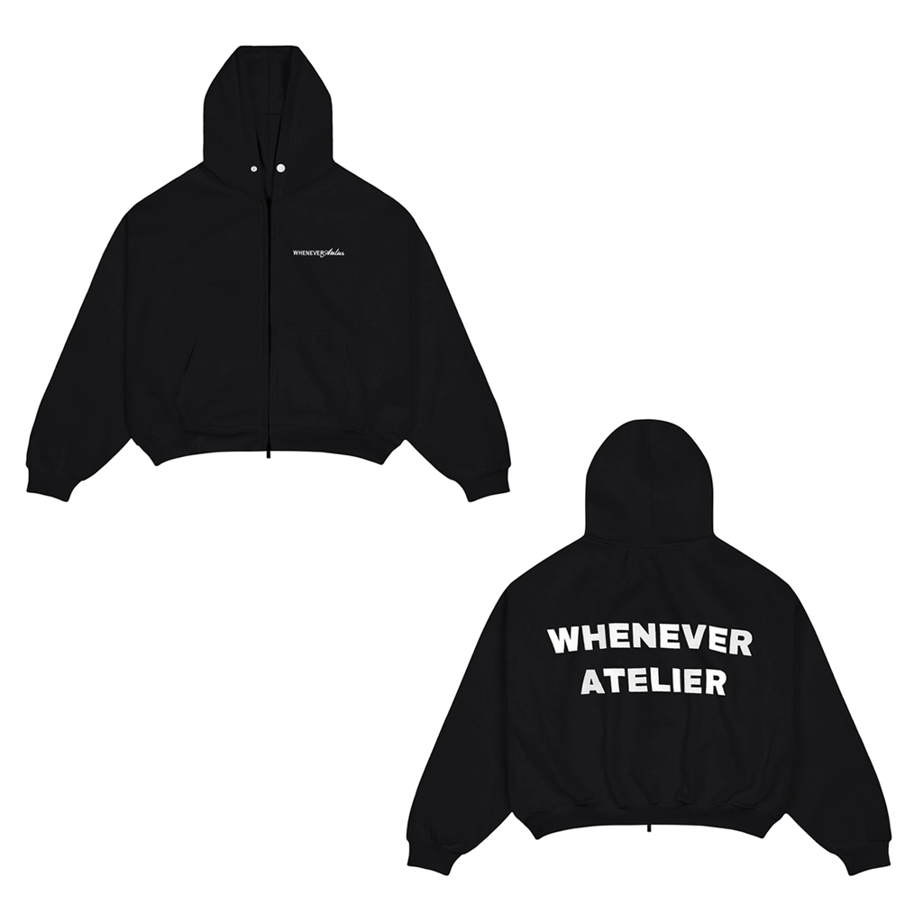 WHENEVER Áo Hoodie Zip Whenever Atelier Basic Zip - Up Vải Nỉ Bông Form ...