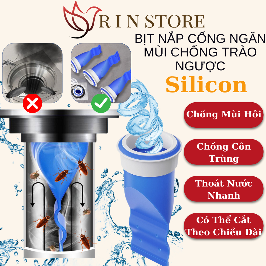 Bịt Nắp Cống Chống Mùi Silicone Phễu Thoát Sàn Chống Trào Ngược Ngăn ...