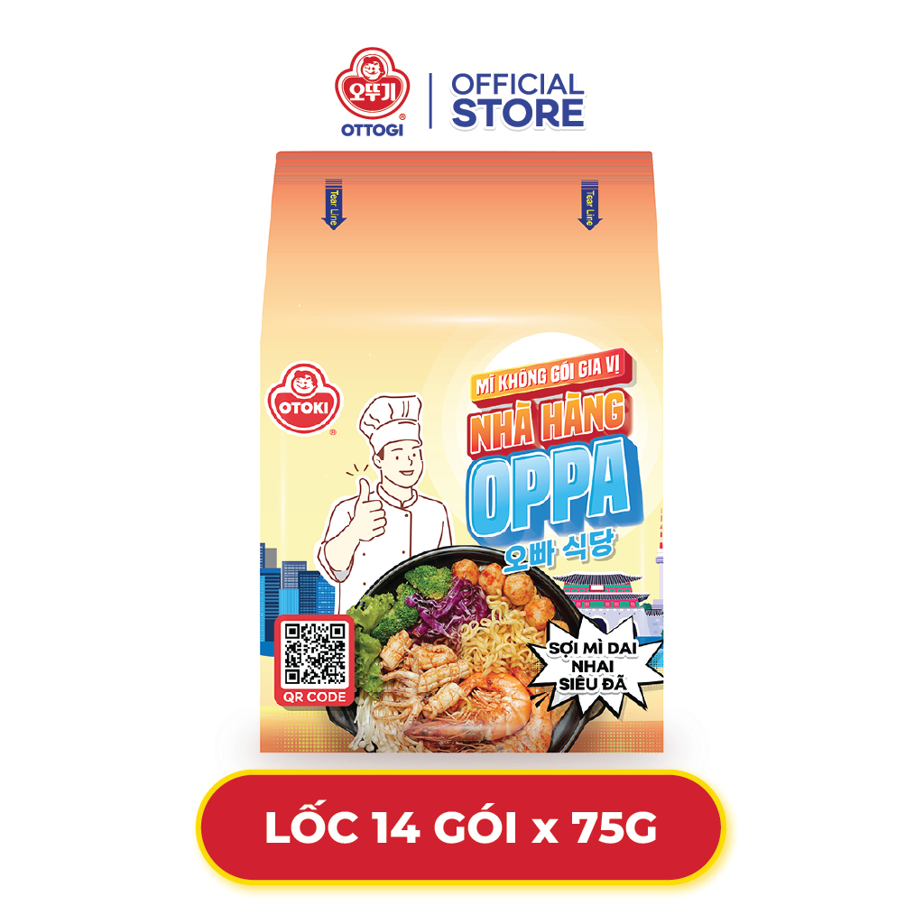 Lốc 14 gói mì không gói gia vị nhà hàng OPPA Otoki (75gx14) | Shopee Việt Nam