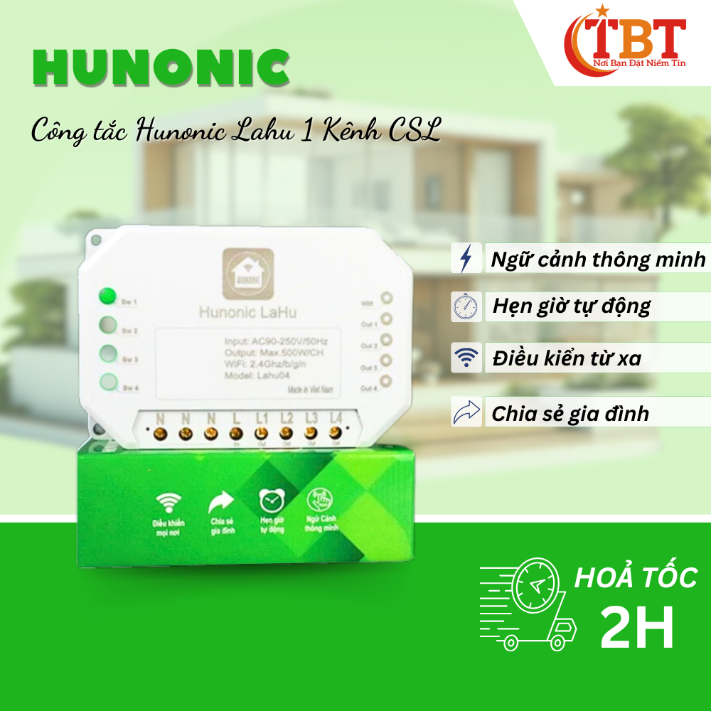 Công tắc Hunonic Lahu 1 Kênh CSL, Công Tắc Thông Minh Điều Khiển Mọi ...