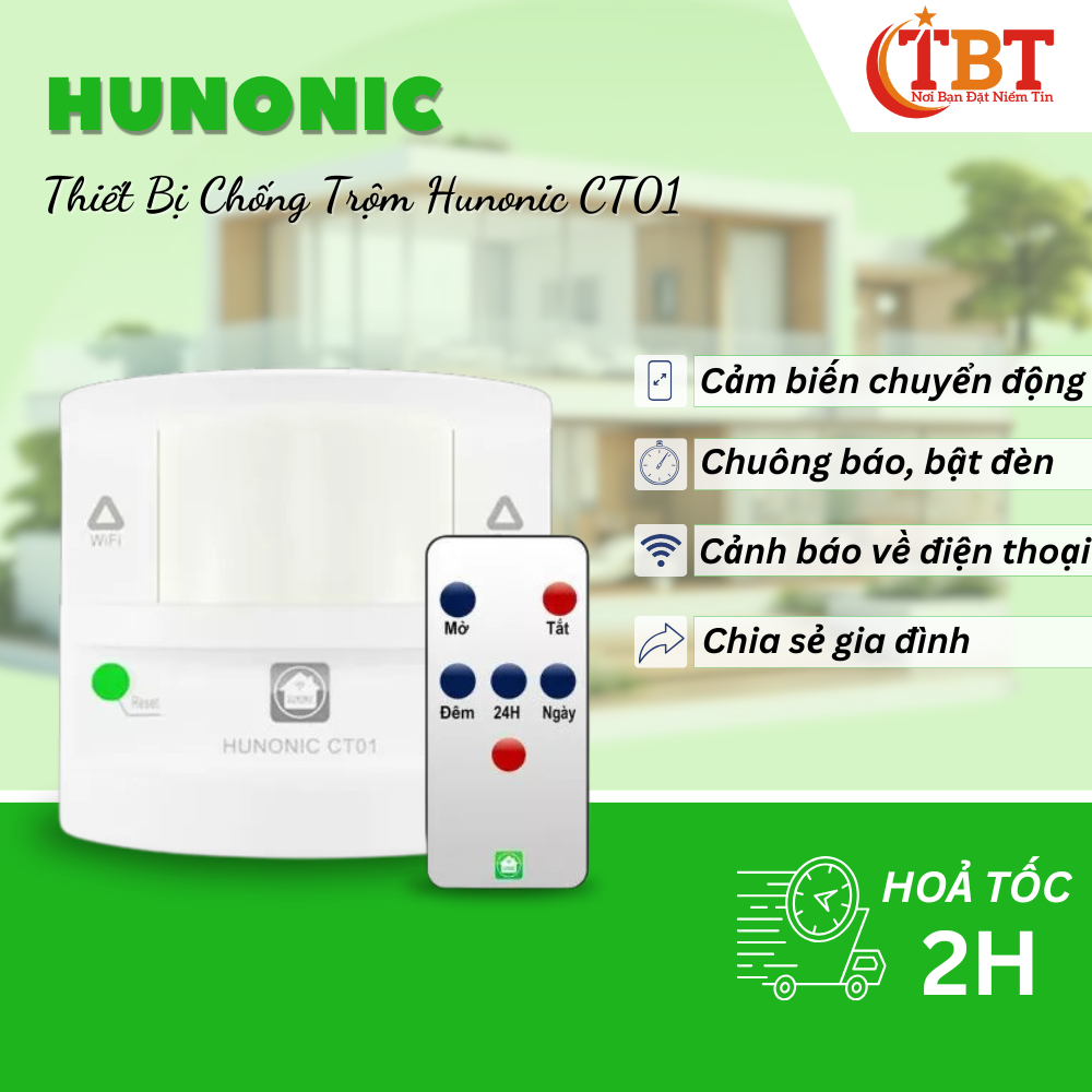 Thiết Bị Chống Trộm Kết Hợp Báo Khách Hunonic CT01, Điều Khiển Từ Xa Bảo Hành 12 Tháng | Shopee ...