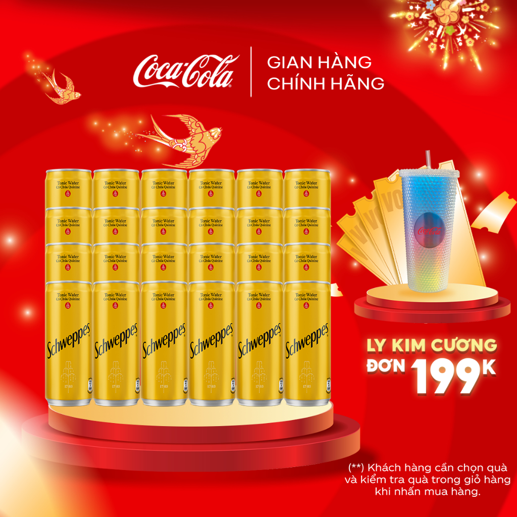Lốc 24 Lon Nước Soda Giải Khát Schweppes Tonic 320ml/Lon Coca-Cola ...