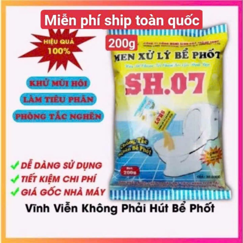 [Mua Sỉ] - Men Xử Lý Bể Phốt SH07 - Bột Xử Lý Bồn Cầu, Khử Mùi Hôi, Làm Tiêu Phân | Shopee Việt Nam