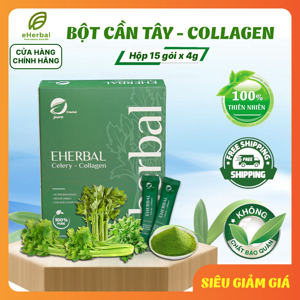 Bột Cần Tây Collagen EHERBAL Nguyên Chất Đẹp Da, Giữ Dáng, Thanh Lọc Cơ ...