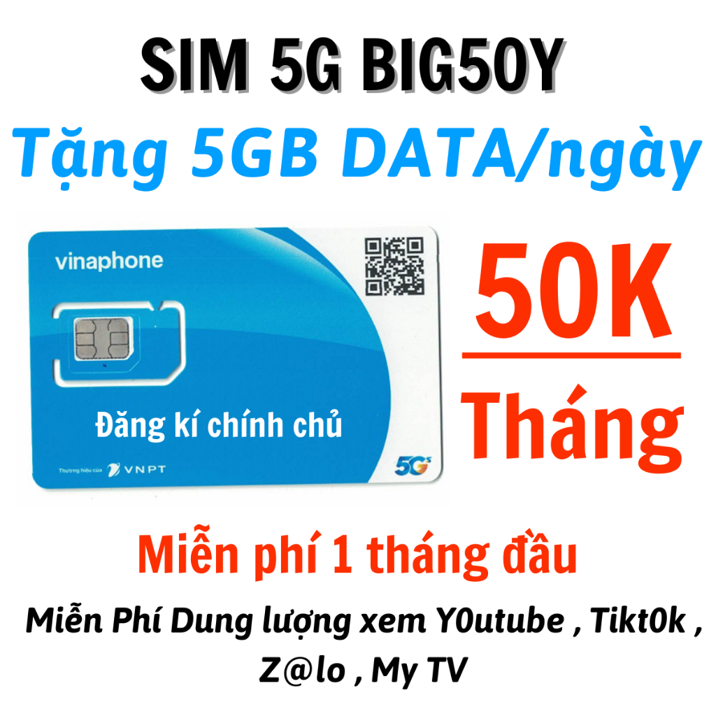 [ RẺ VÔ ĐỊCH ] Sim 5G Vinaphone Đăng Ký Gói BIG50Y TD40 D159V Miễn Phí 1 Tỷ Gb Nghe Gọi Tẹt Ga ...