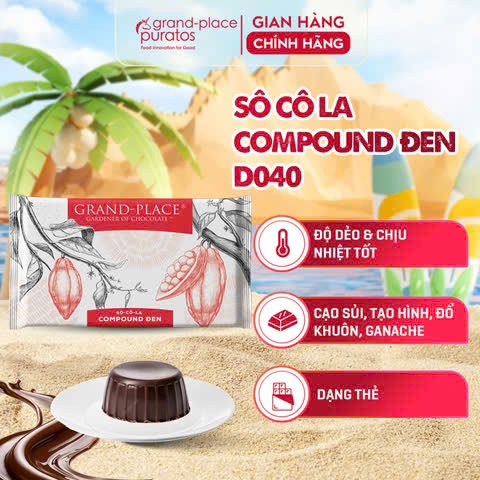 Socola Compound ( Đen D040, Trắng W014 ) Puratos dạng thẻ 1kg | Shopee ...