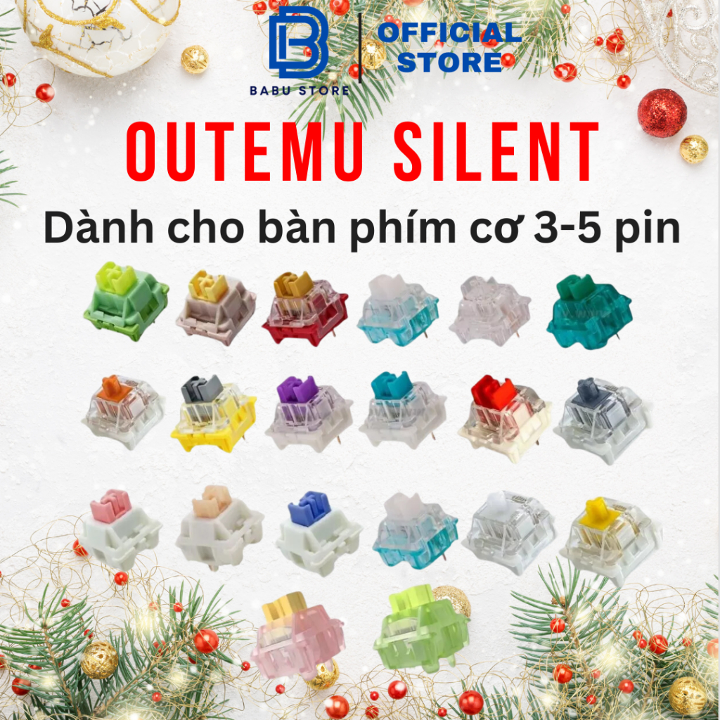 Switch Outemu Silent Lime Peach Crystal Gray White Yellow công tắc bàn phím Switch Silent yên ...