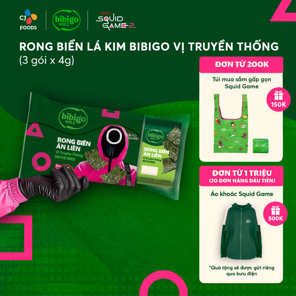 [Squid Game 2] Rong biển ăn liền Bibigo Lá kim vị truyền thống | Shopee ...