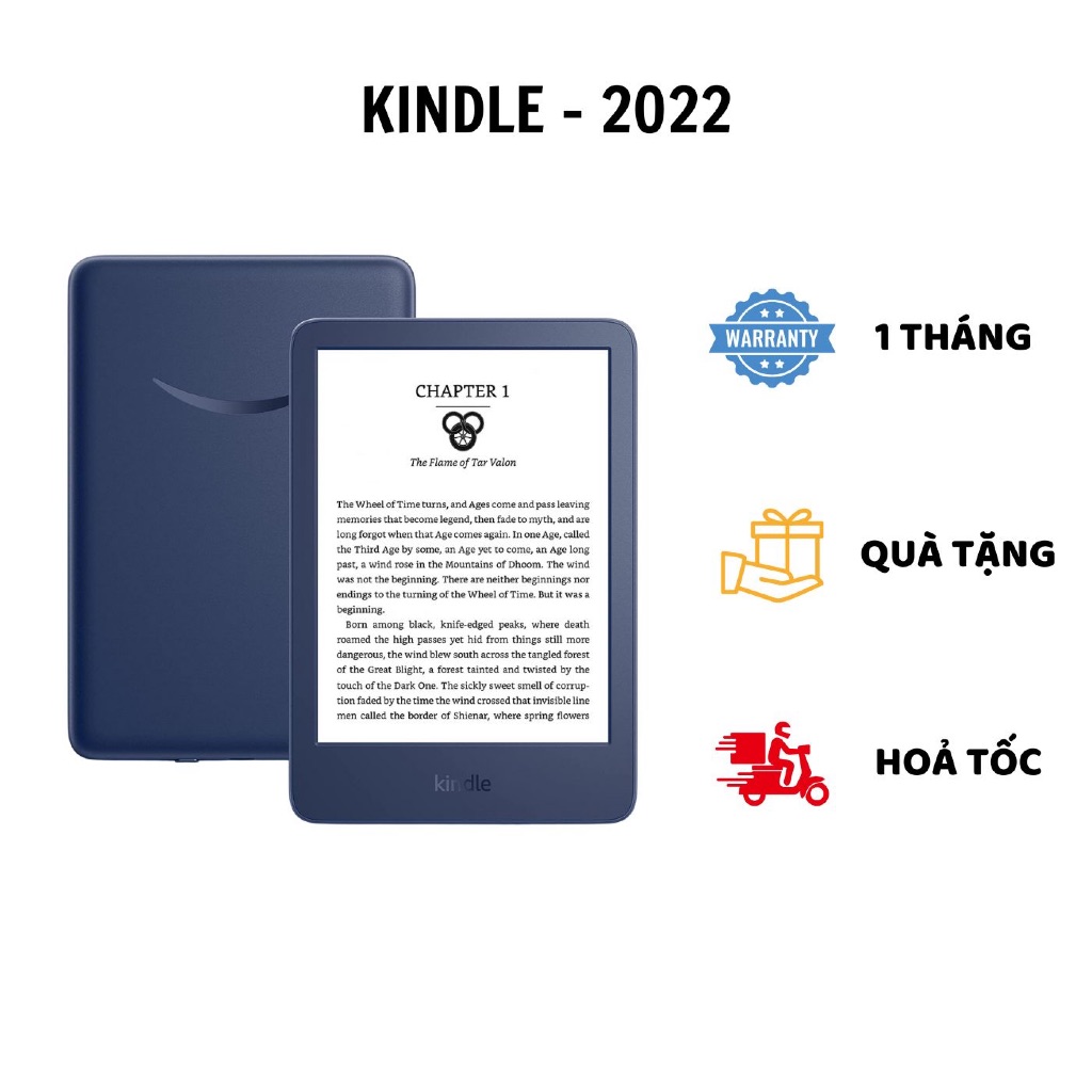 Máy đọc sách Kindle 2022 | 16GB | BLACK/DENIM | Shopee Việt Nam