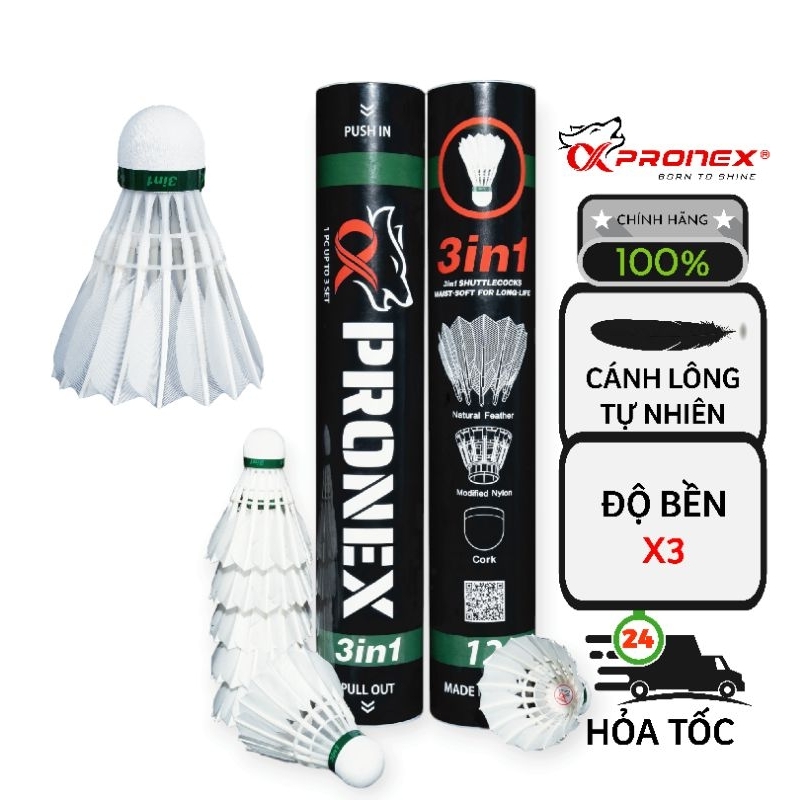 Hộp 12 quả cầu lông PRONEX 3 in 1 - Cầu lông bán nhân tạo | Shopee Việt Nam