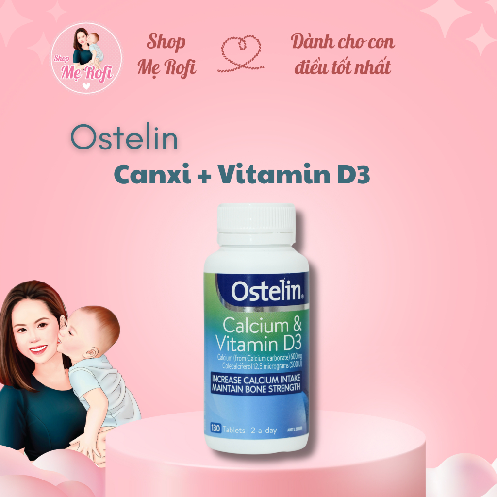 Viên Uống Calcium & Vitamin D3 Ostelin Bổ Sung Canxi Hỗ Trợ Sức Khỏe - Mẹ Rofi | Shopee Việt Nam