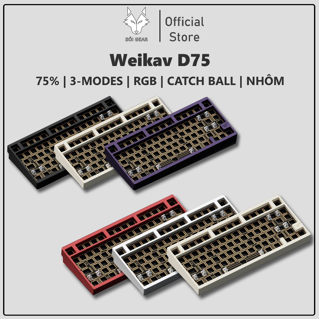 [HỎA TỐC HN - HCM] Bàn phím cơ D75 Catch Ball | Nhôm | RGB | 3 Modes | Hotswap | Shopee Việt Nam