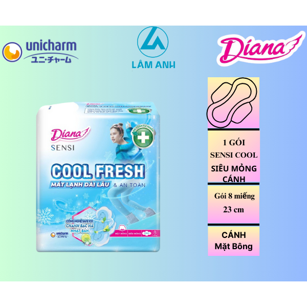 [MỚI] 2 Lốc 12 gói bvs băng vệ sinh Diana Sensi Cool Fresh siêu mỏng ...