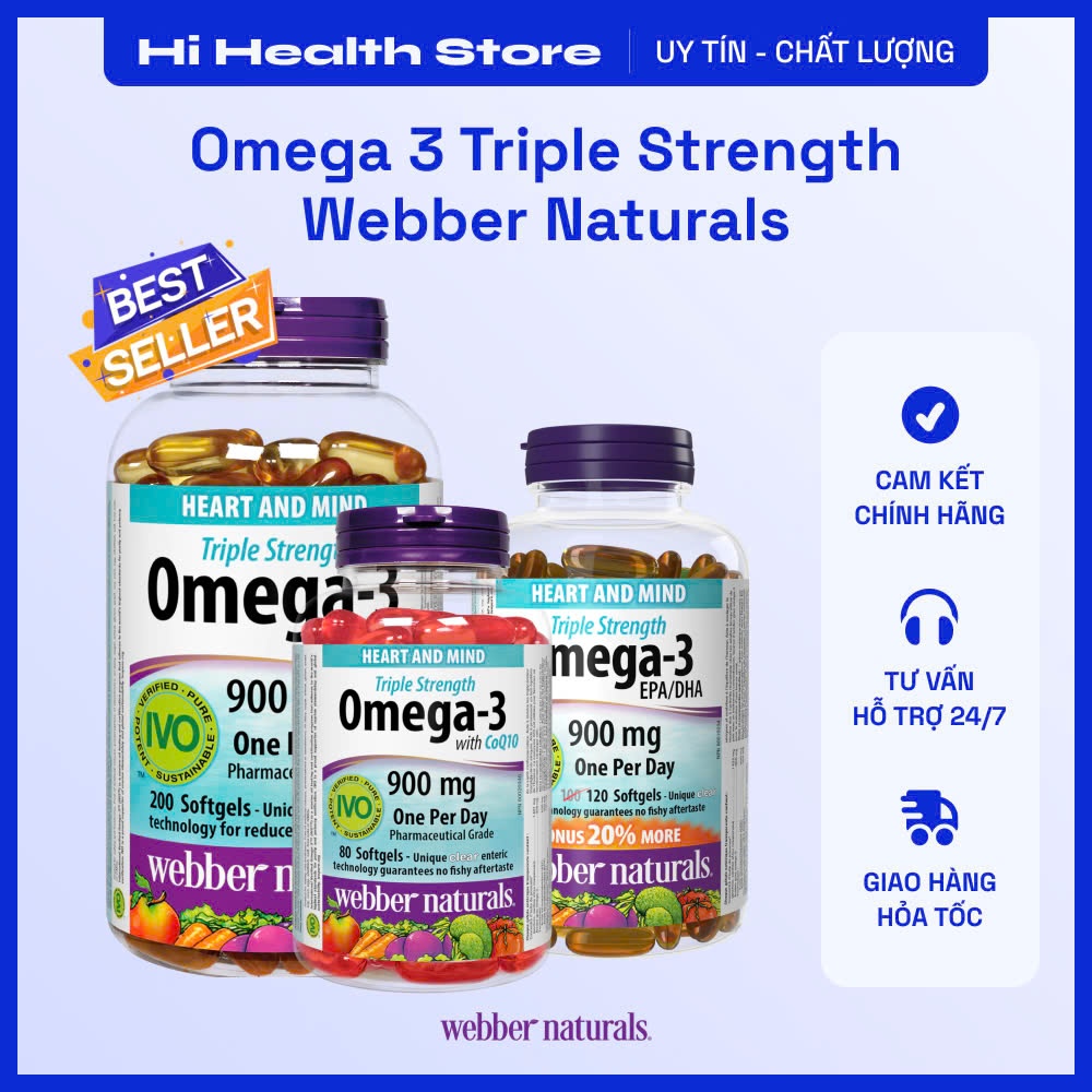 Dầu Cá Omega 3 Webber CoQ 10 Triple Strength 80 viên hỗ trợ sức khỏe ...