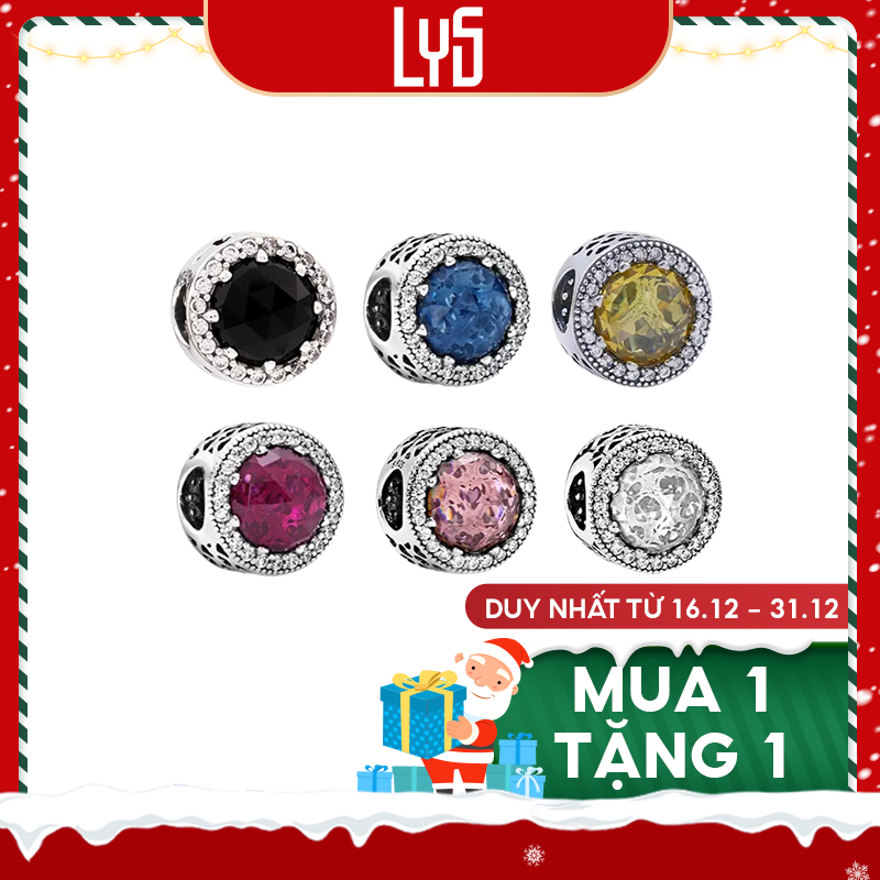 Charm bạc S925 đính đá Sparkling Dark Full Color Charm Bạc S925 | Shopee Việt Nam