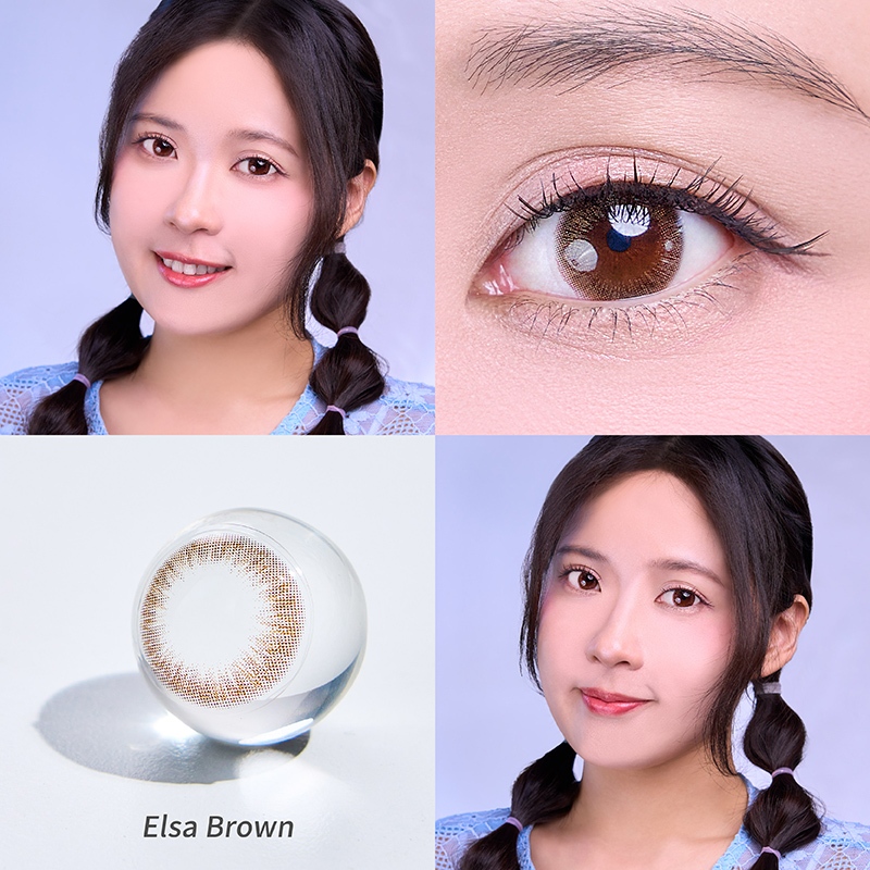 [1 CHIẾC] Lens có màu 6 tháng QEYE Elsa Brown - Nâu Đậm｜BTP Vietnam | Shopee Việt Nam