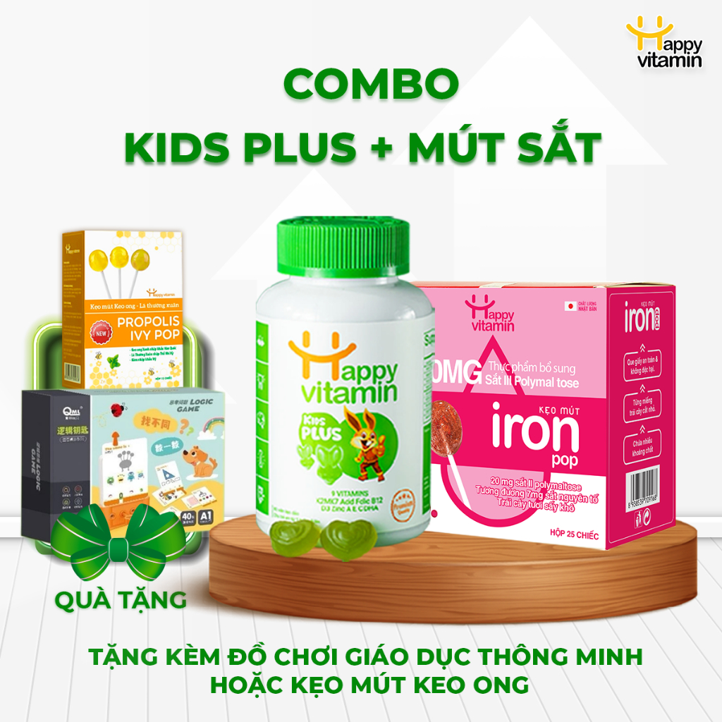 Đề Kháng Mỗi Ngày Happy Vitamin Bổ Sung Sắt Hữu Cơ D3K2, Kẽm, DHA (1 ...