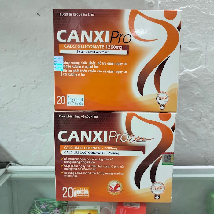 Canxipro Extra Calci Gluconate 1200mg hộp 20 ống Canxi pro bổ sung ...