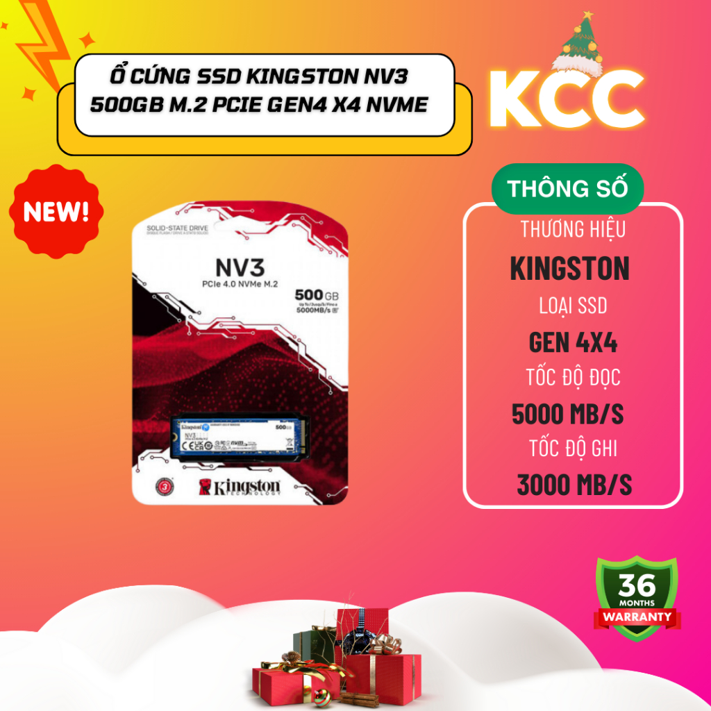 Ổ cứng SSD Kingston NV3 500GB M.2 PCIe Gen4 x4 NVMe SNV3S/500G - Mới ...