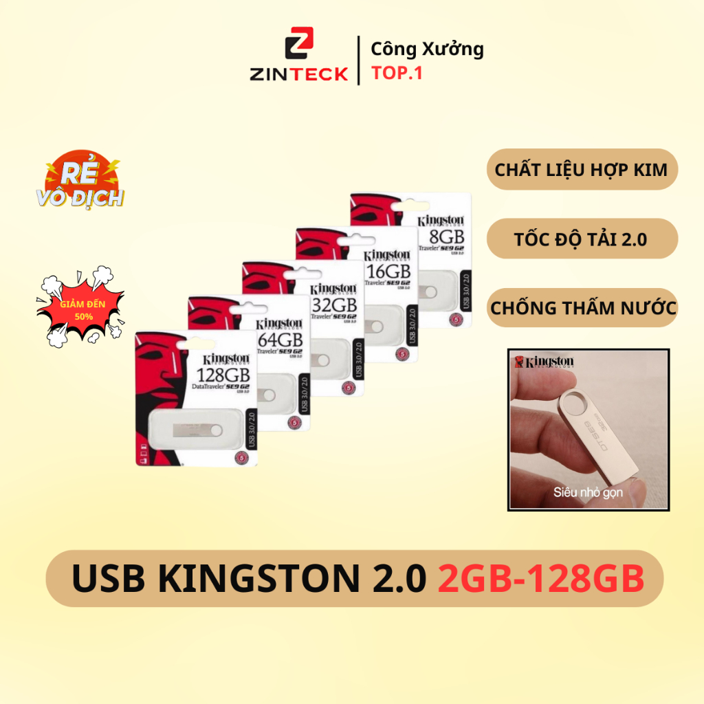 USB Kingston 64g/32g/16g/8gb lưu trữ dữ liệu, thiết kế nhỏ gọn, chống nước, bền đẹp | Shopee ...