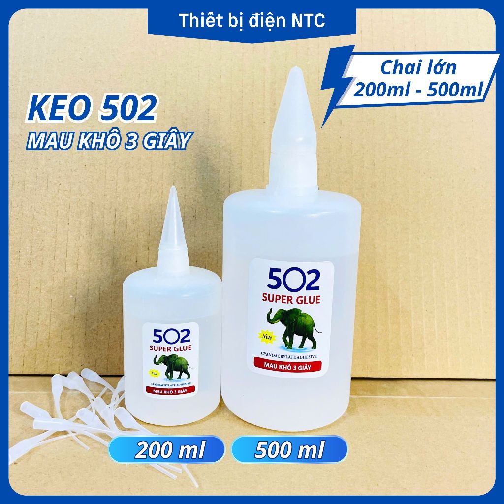 Keo 502 con voi loại tốt chai 200ml 500ml, keo dán sắt dính chắc chắn nhiều bề mặt | Shopee Việt Nam