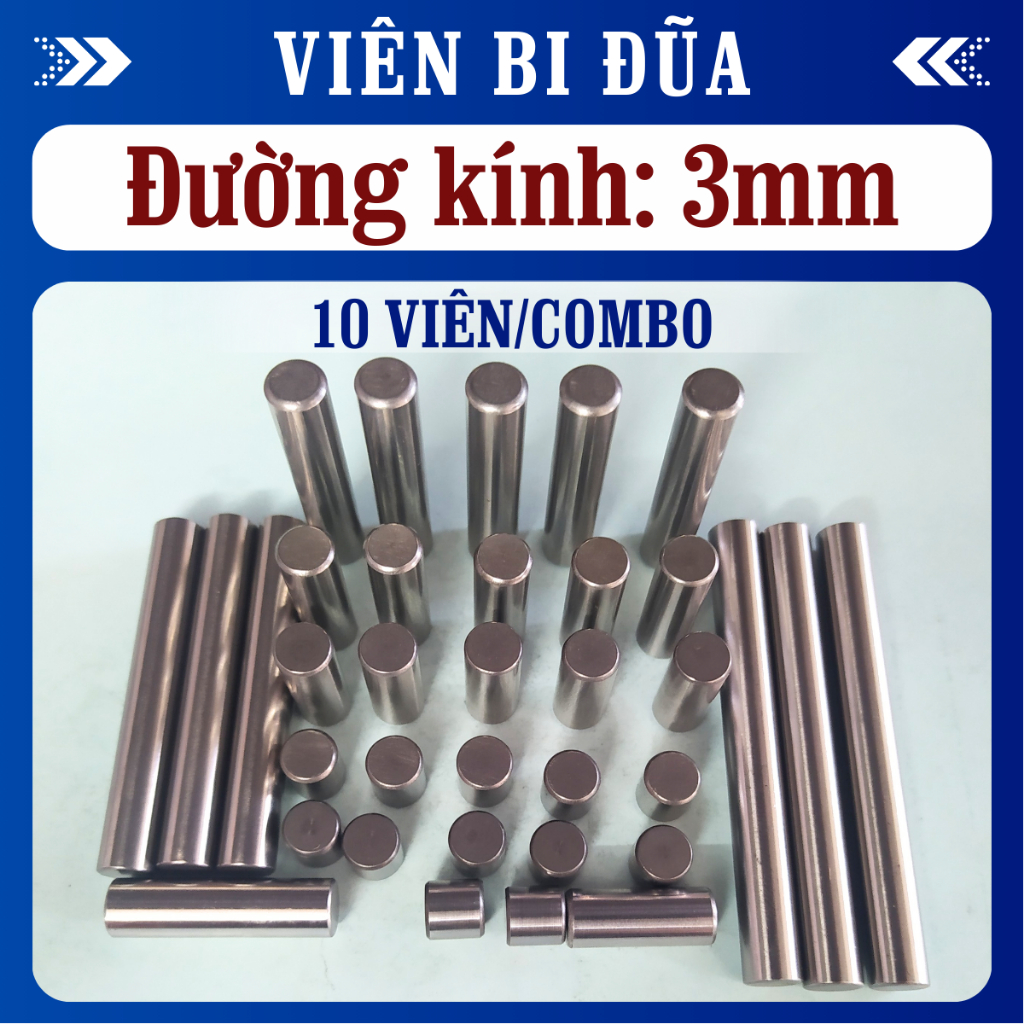 Viên bi đũa 3mm- Viên bi kim 3mm - Viên bi trụ 3mm- đường kính 3 mm (10 ...